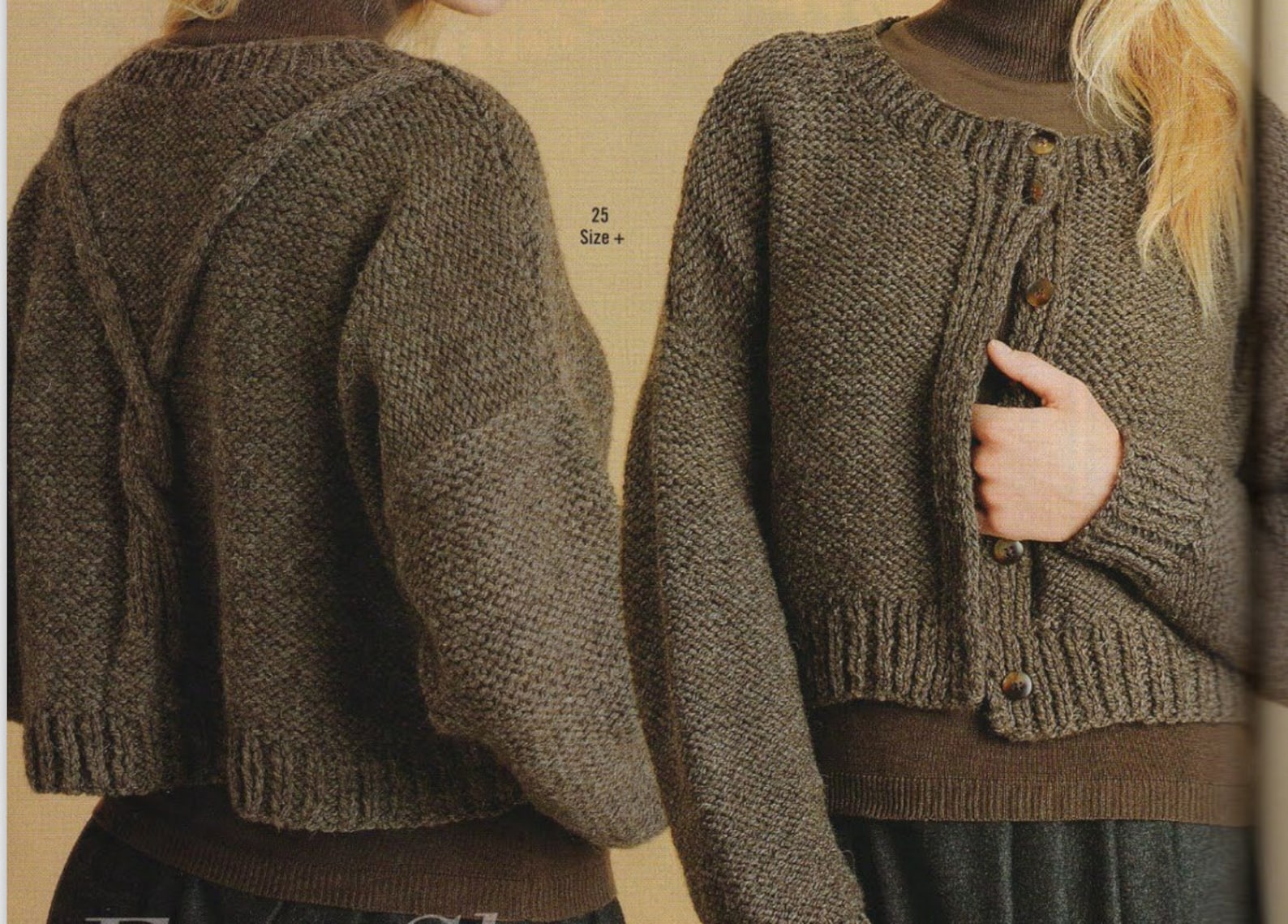 Chunky Cropped Jacket KNITTING PATTERN Easy Women/chunky Yarn Vintage ...