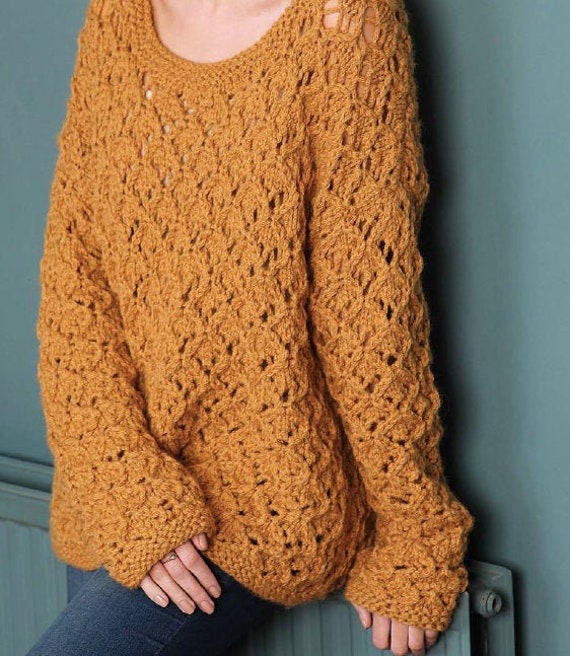 KNITTING PATTERN Loose Fit Oversized Knit Sweater Pattern - Etsy