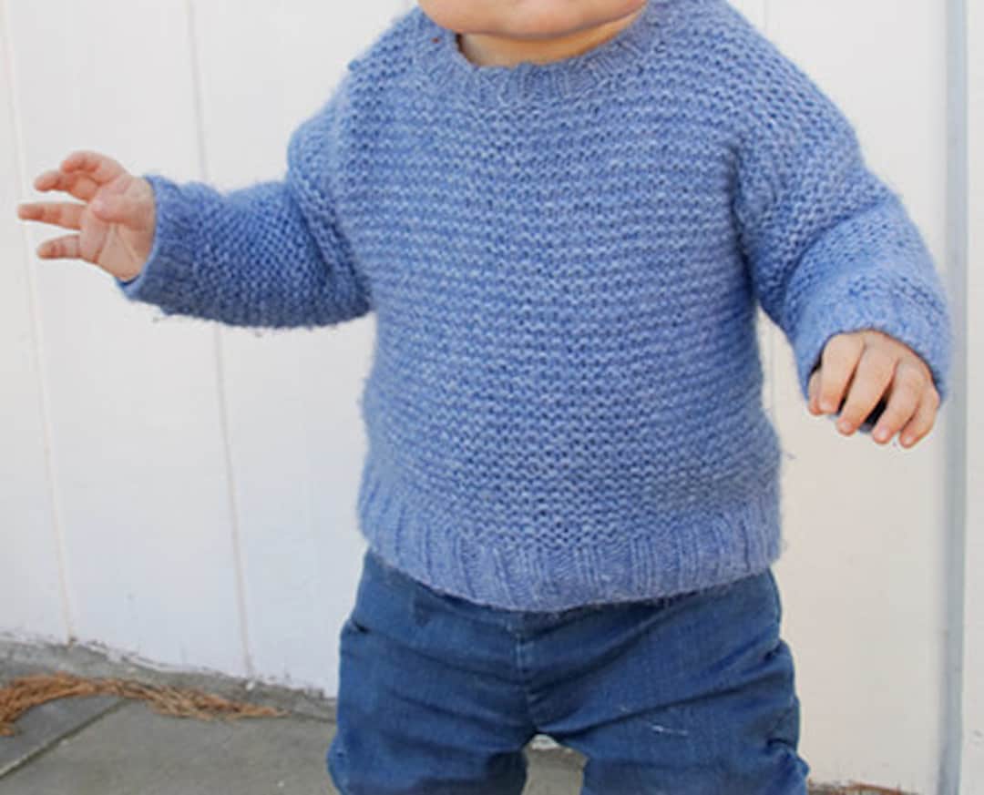 PDF KNITTING PATTERN Easy Baby Toddler Kid Knit Top -- Sizes 6-9, 12 ...
