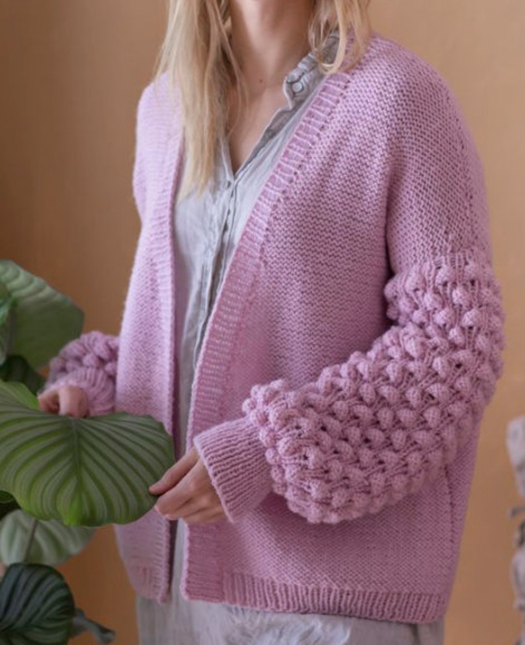 KNIT PATTERN X Bobble Jacket Sweater Cardigan Pdf Instant Digital ...