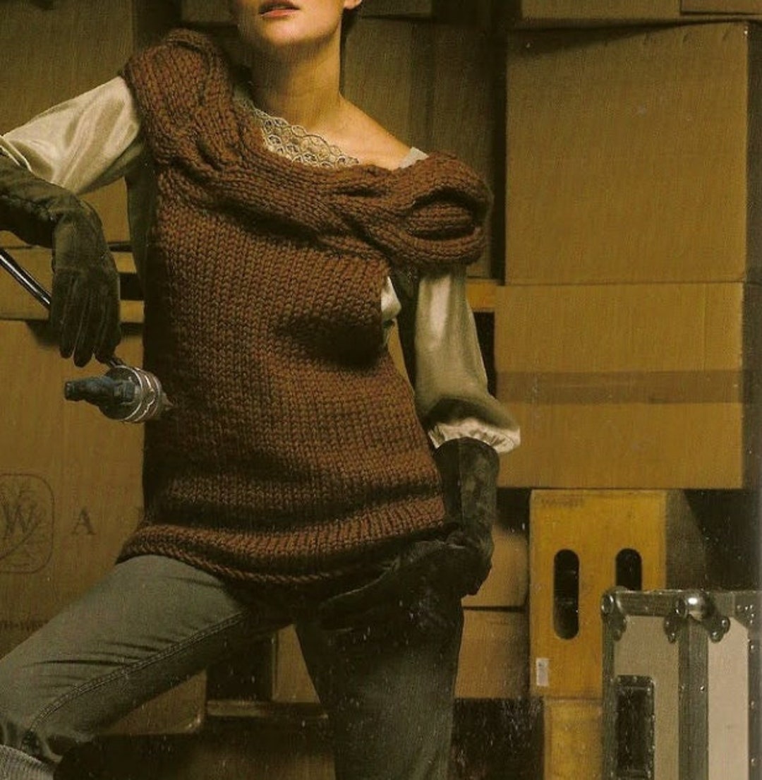 PDF KNITTING PATTERN Super Chunky Vest Top Women/vintage Knit Pattern ...