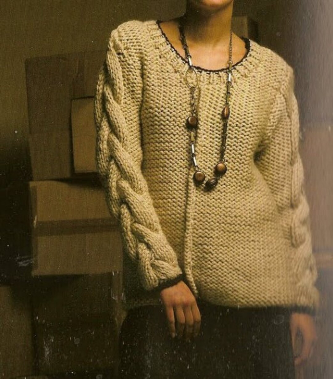 Cable Sweater KNITTING PATTERN Women Super Chunky/cable Pullover ...