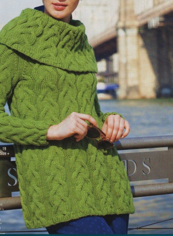 Cowl Neck Sweater KNITTING PATTERN Women/worsted Medium Yarn - Etsy