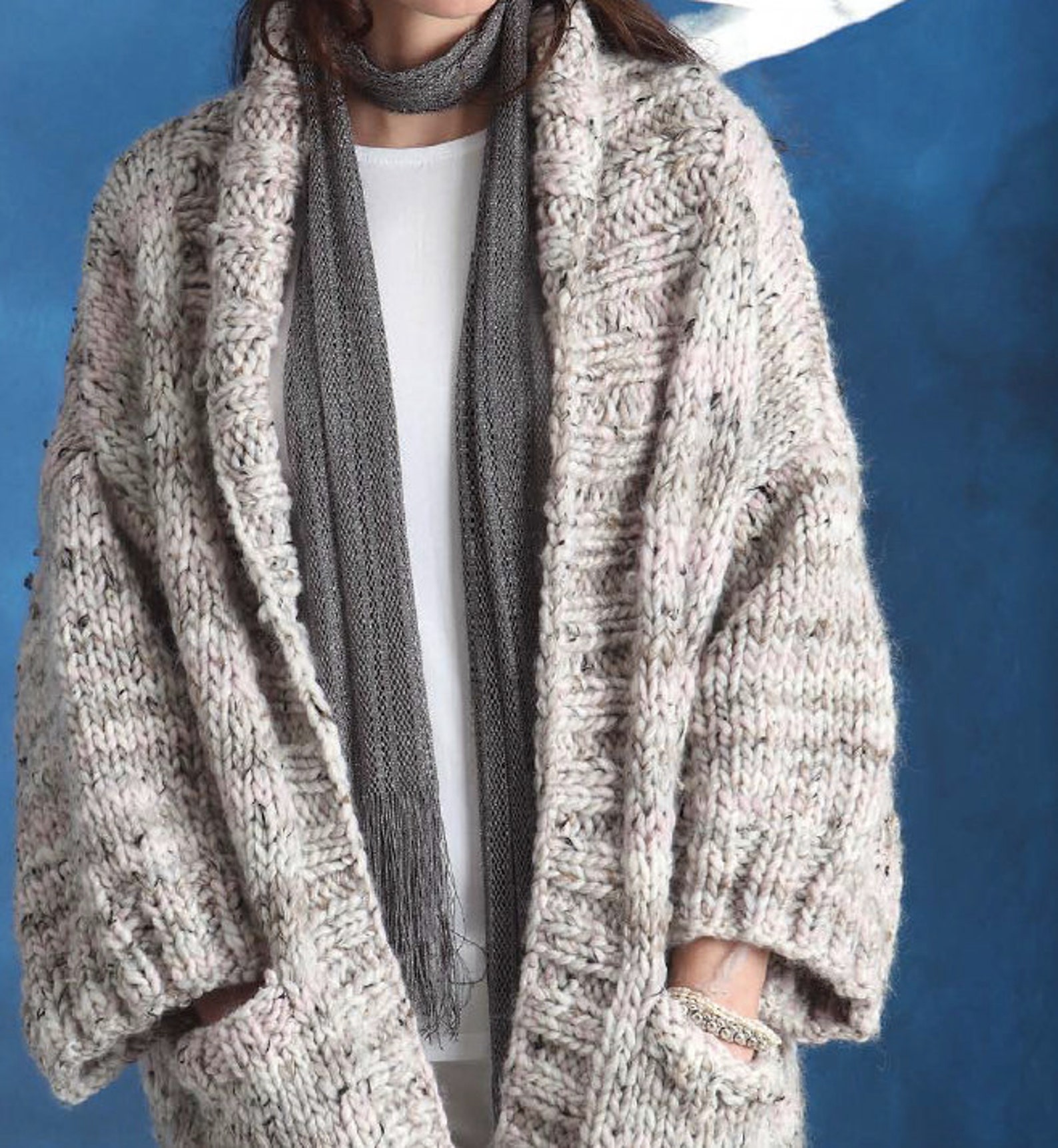 Chunky Coat KNITTING PATTERN Easy/jacket Cardigan Knit Pattern/instant ...