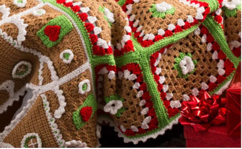 CROCHET PATTERN Christmas Blanket/gingerbread House Afghan Throw ...