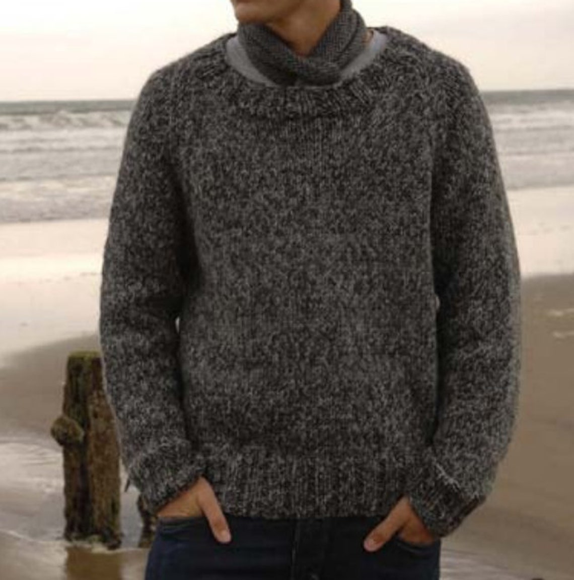 PDF KNITTING PATTERN Men's Sweater Easy Beginner Chunky - Etsy