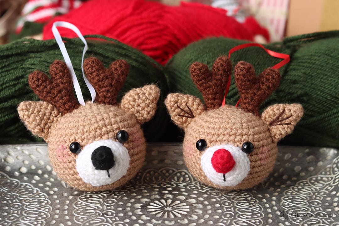 Crochet Reindeer Ornament Pattern: Amigurumi Bauble (PDF Pattern) - Etsy