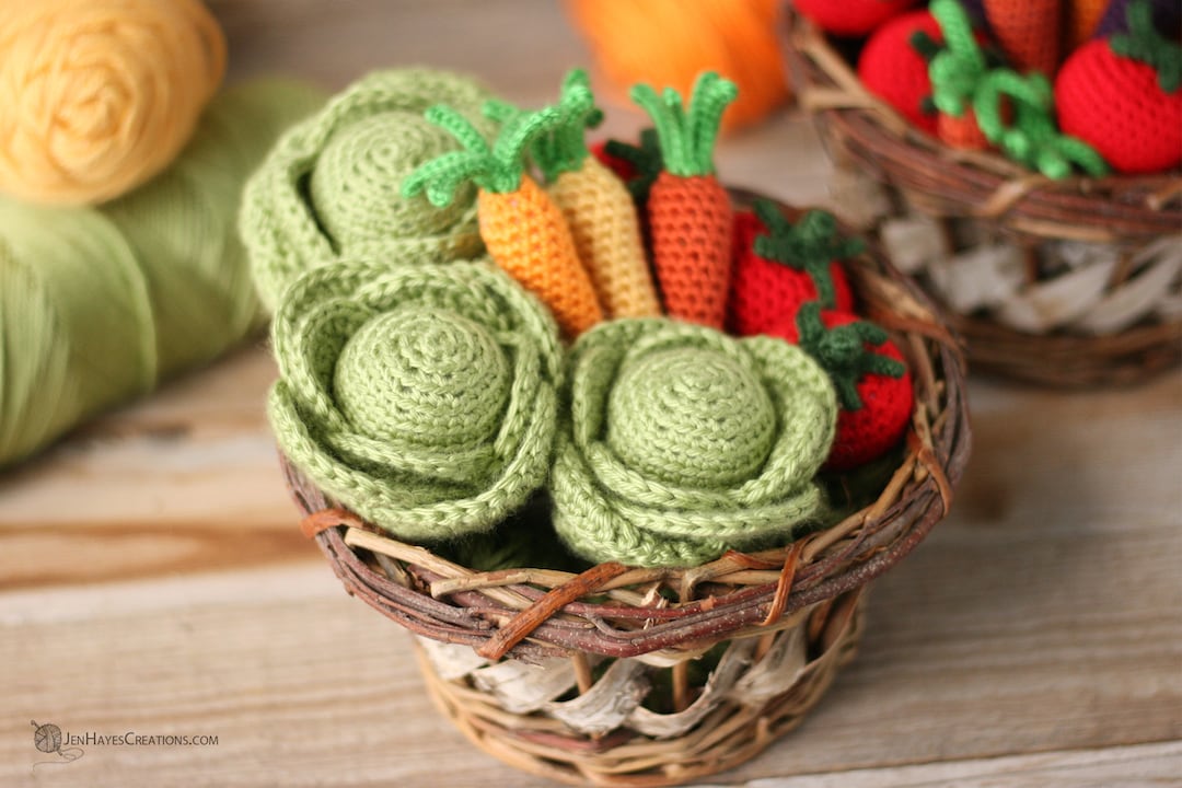 Crochet Vegetables Pattern: Amigurumi Cabbage, Carrots, Tomatoes (PDF ...