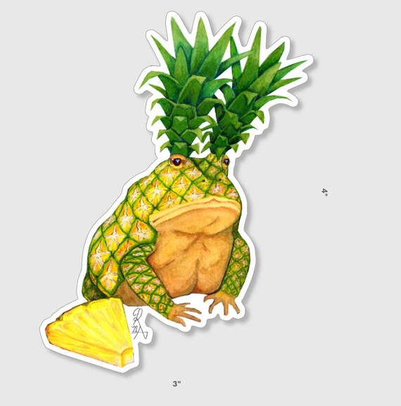 Paper & Party Supplies Pineapple Pacman Frog Sticker Stickers etna.com.pe