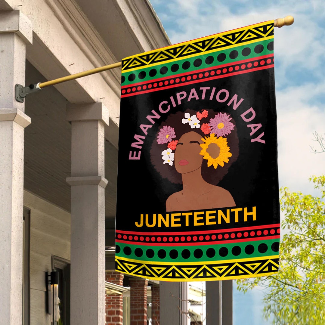 Juneteenth Emancipation Day Flag, Season Greetings Flag, Juneteenth ...