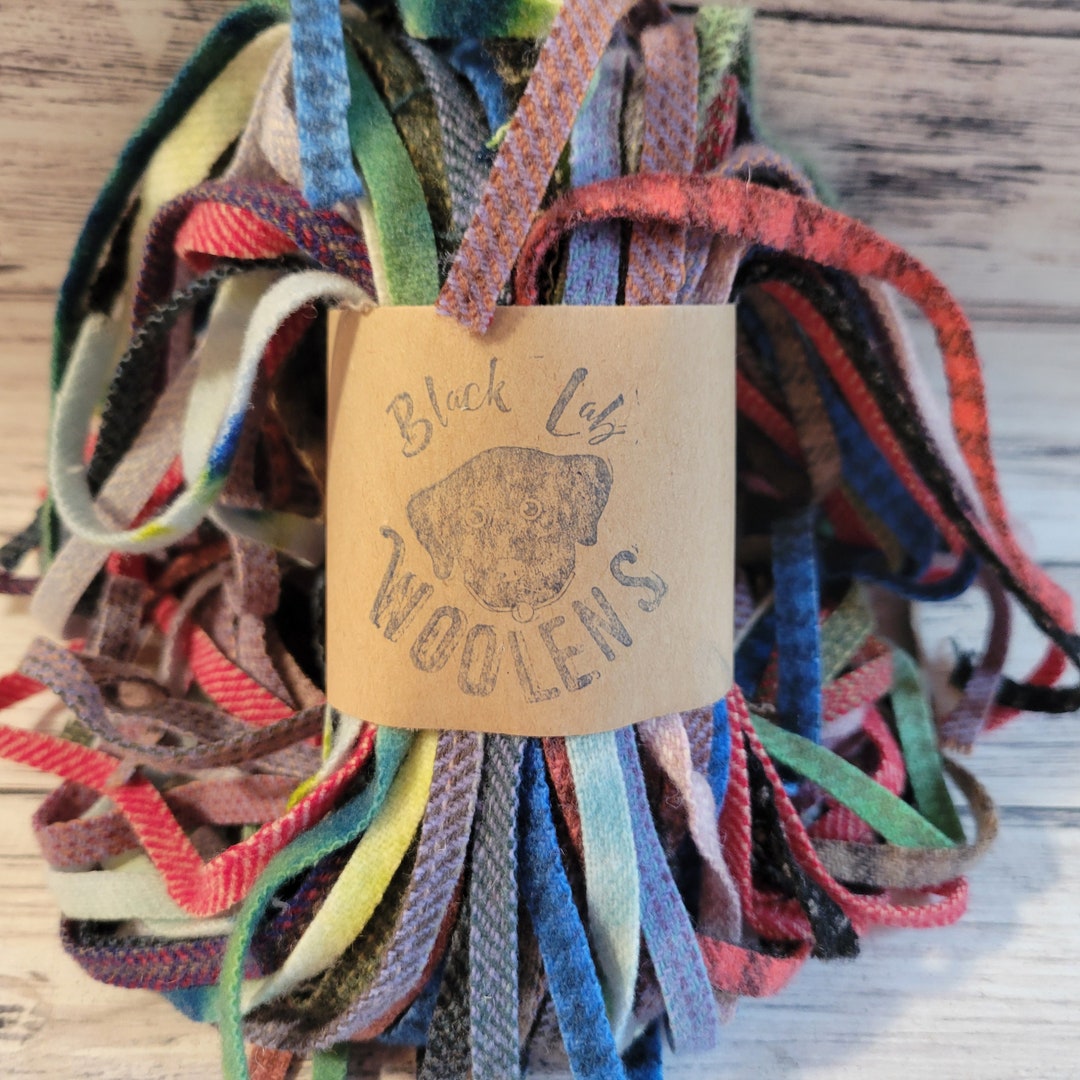 Mixed Colors #8 Grab Bag of 100 Dorr Mill Wool Strips for Rug Hooking ...