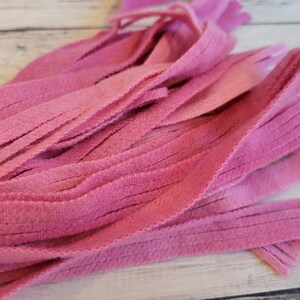 100 4, 6 or 8 Raspberry Hand Dyed Strips for Rug Hooking, Washed Wool ...