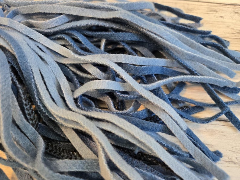 Cornflower Blue Wool Strips for Rug Hooking, 100 #4,#6 Hand Dyed Strips ...