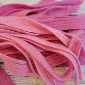 100 4, 6 or 8 Raspberry Hand Dyed Strips for Rug Hooking, Washed Wool ...