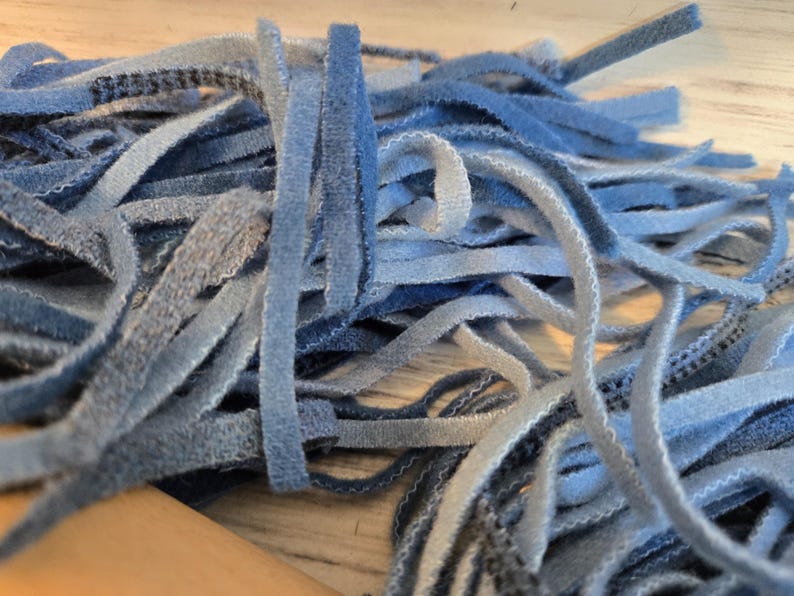 Cornflower Blue Wool Strips for Rug Hooking, 100 #4,#6 Hand Dyed Strips ...