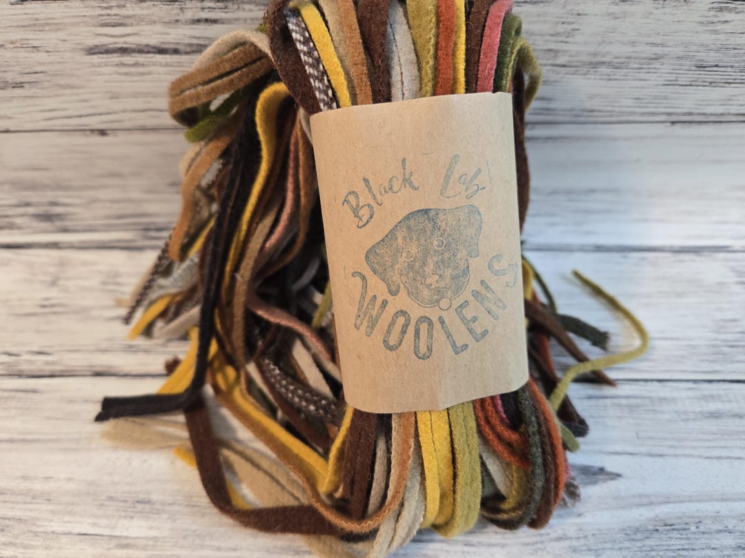 Earthtones Wool Strips for Rug Hooking, Earth Tones Wool Bundle, 100 #4 ...