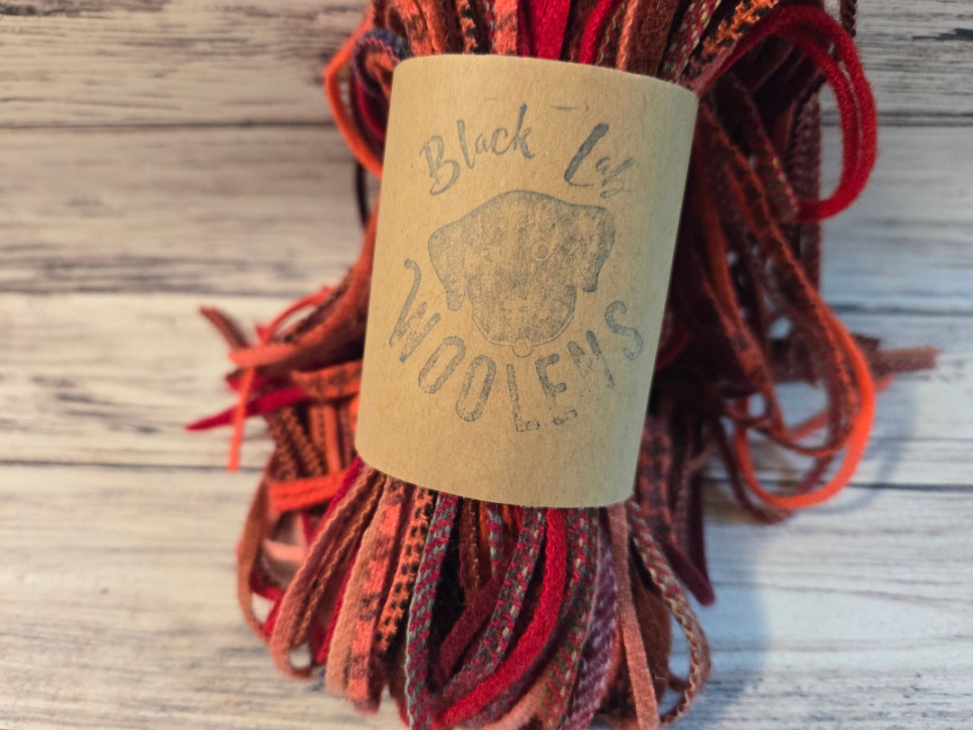 Red Grab Bag 100 4 Red Bundle Wool Strips for Rug Hooking, Washed Wool ...