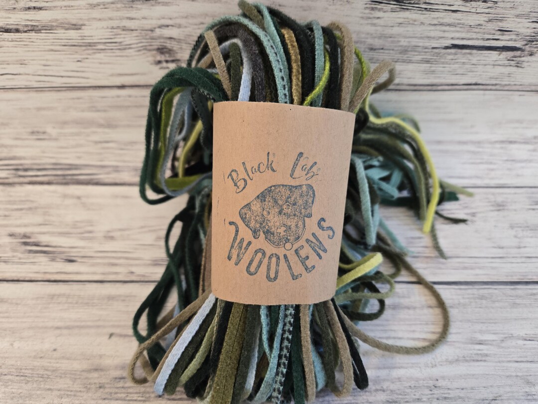 Green Grab Bag, 4 100 Greens Rug Hooking Strips, Wool for Rug Hooking ...