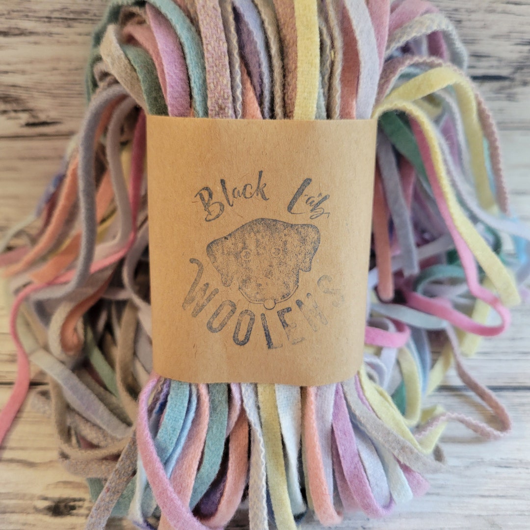Pastel Wool Strips for Rug Hooking, 100 #6 Rug Hooking Washed Wool ...
