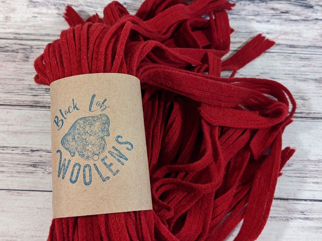 Ruby Red #4, #6 or #8 Dorr Mill Wool Rug Hooking Strips, 100 Mill Dyed ...