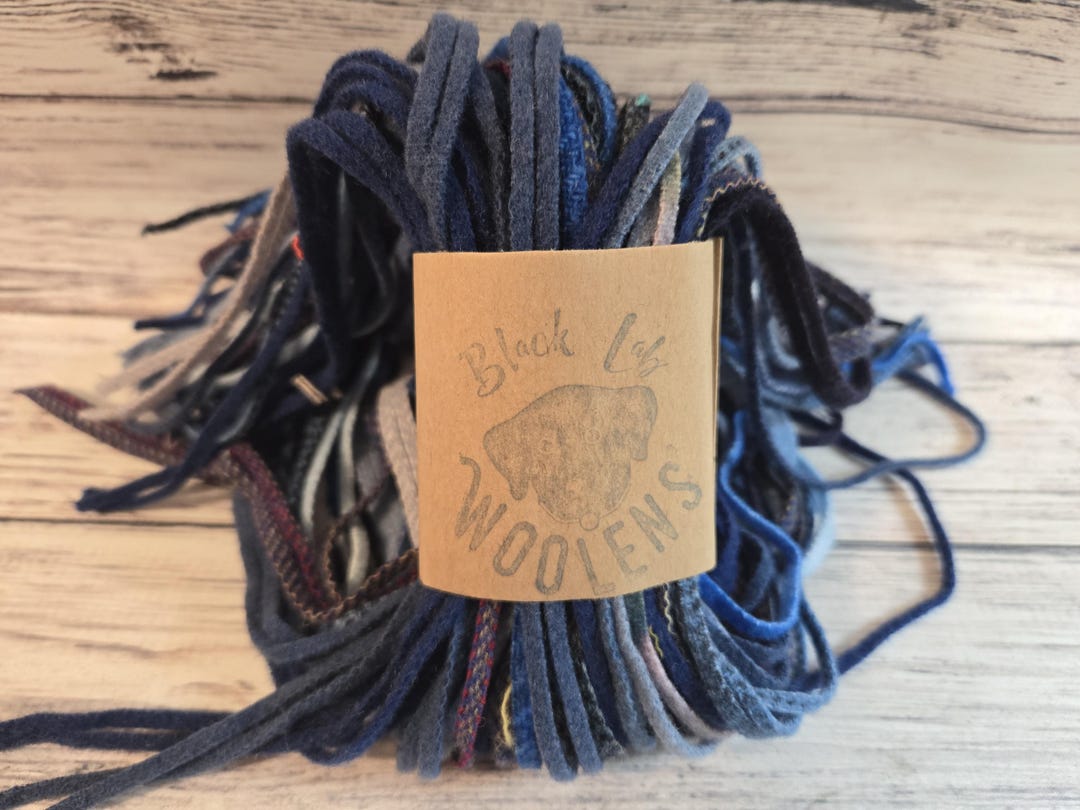 Blue Grab Bag, 100 4 Blues Texture Bundle Rug Hooking Strips, Hand Dyed ...