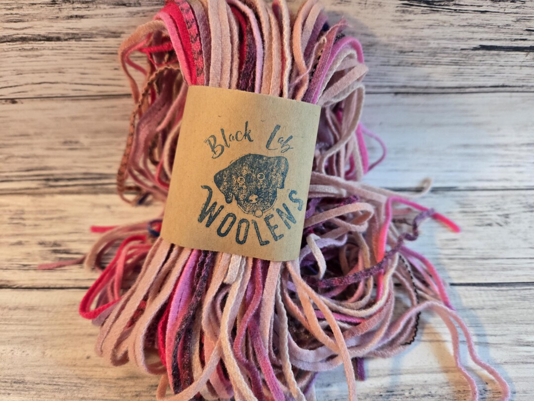 Pink Grab Bag 4 Wool Strips for Rug Hooking, 100 4 Rug Hooking Washed ...