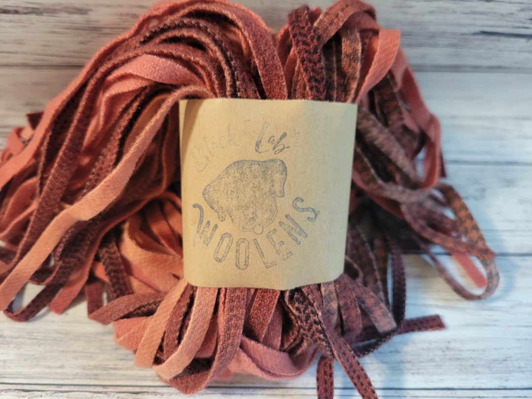Brick Red Wool Strips for Rug Hooking, Hand Dyed Mottled Values of ...