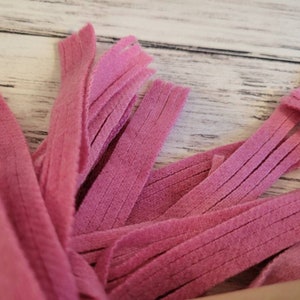 100 4, 6 or 8 Raspberry Hand Dyed Strips for Rug Hooking, Washed Wool ...