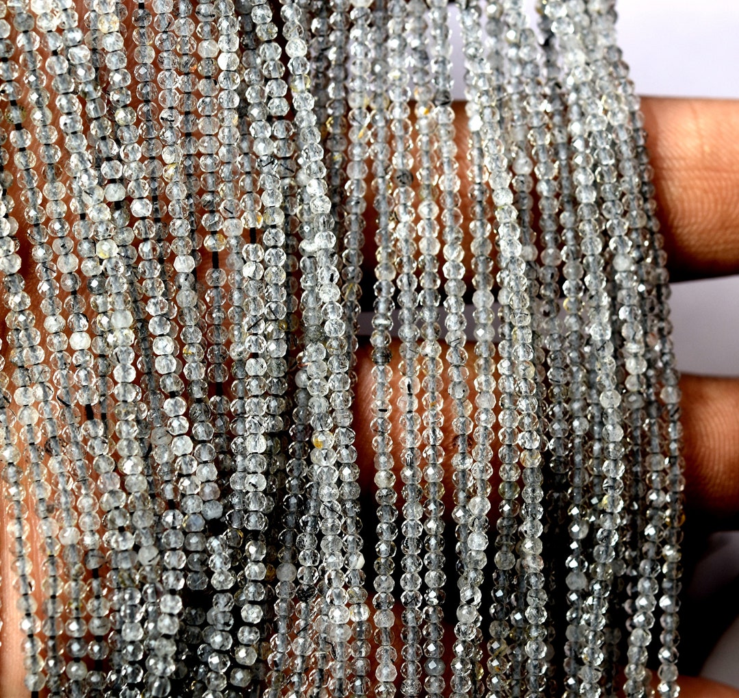 12.50 Inches Strand, AAA+ Super Quality, Natural (rutile) Tourmalated ...
