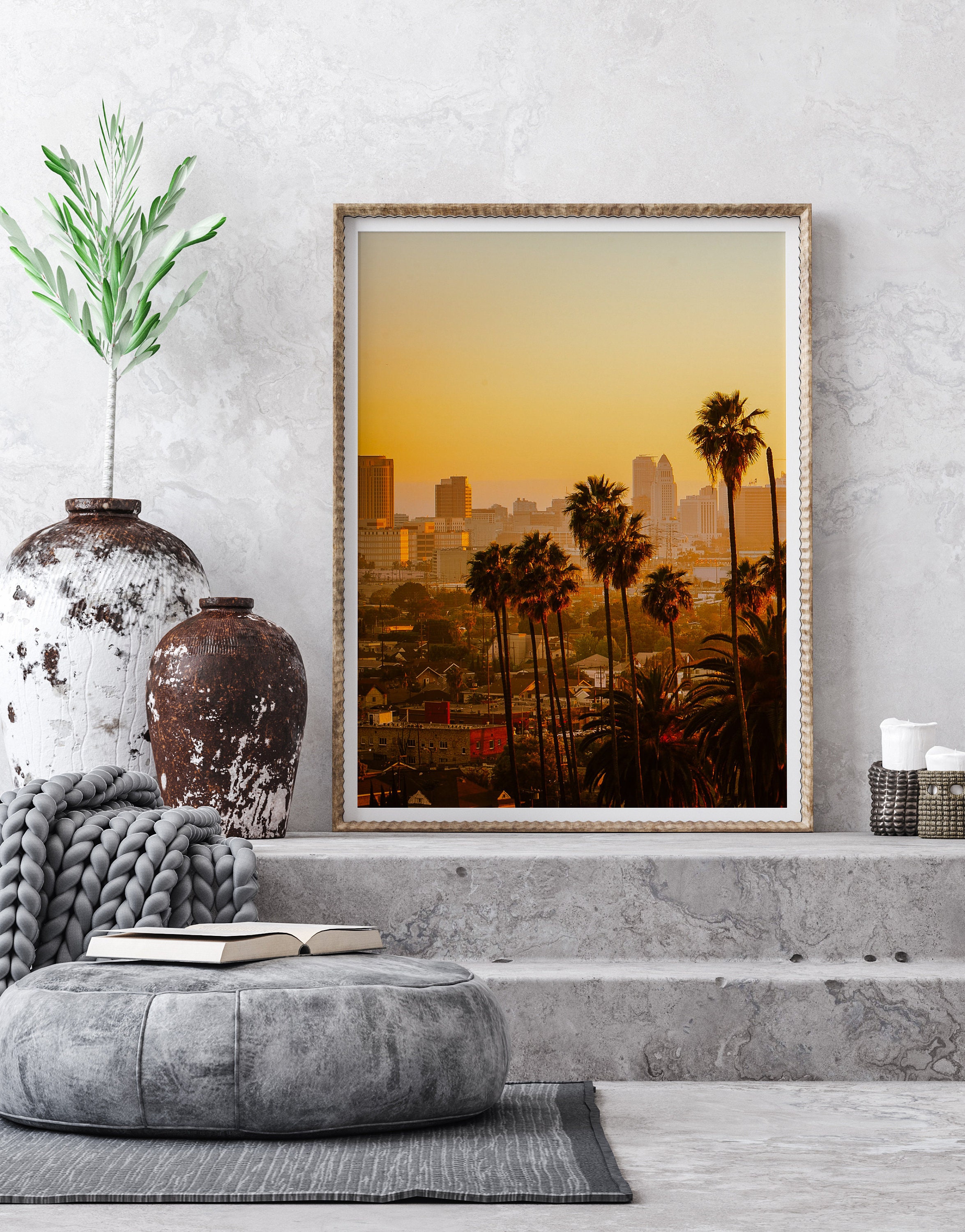 California Print, California Wall Art, Los Angeles Skyline, California ...