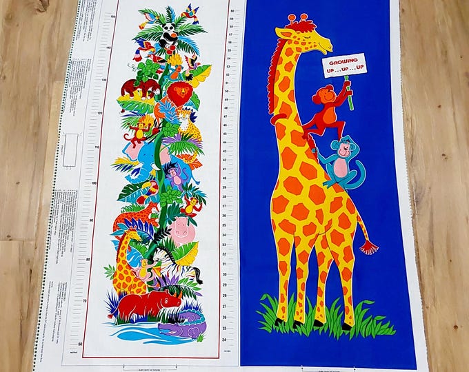 Vintage Safari Growth Chart Fabric Panel - Etsy