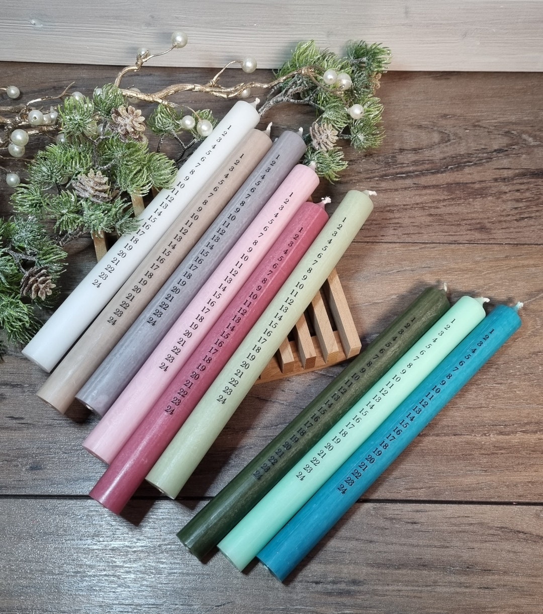 Advent Calendar Candle Long Advent Candle - Etsy