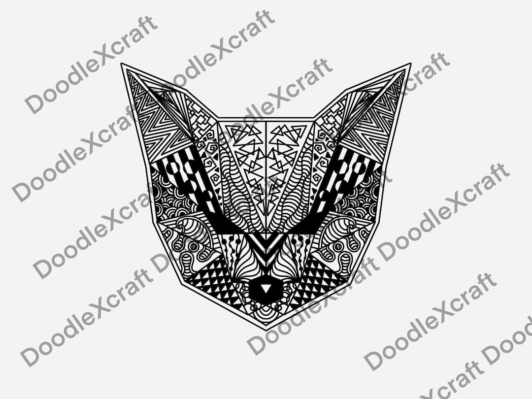 Zentangle Fox - Etsy