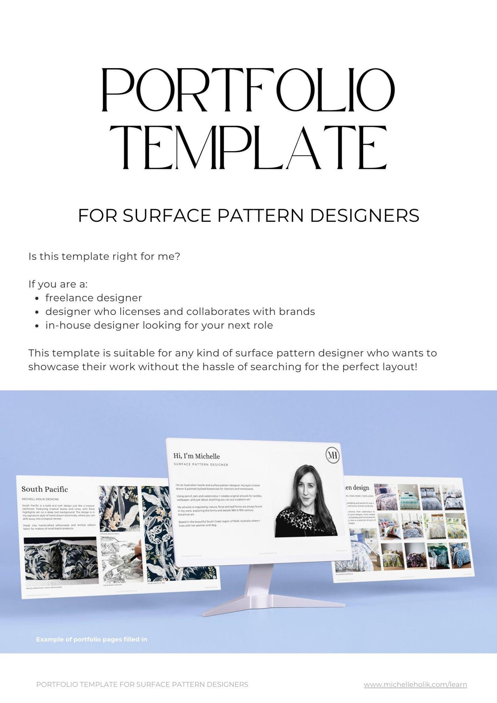 Portfolio Template for Surface Pattern Designers - Etsy