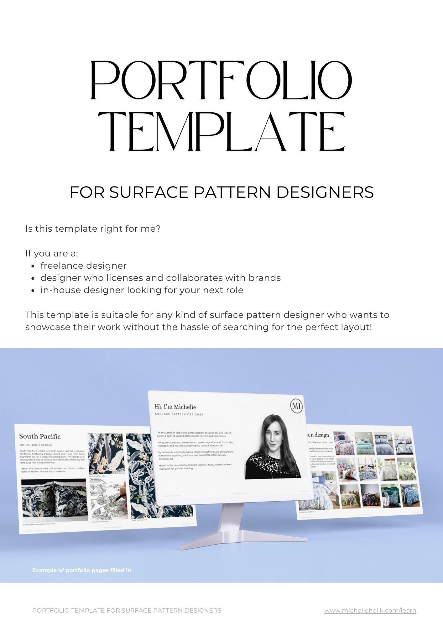 Portfolio Template for Surface Pattern Designers - Etsy