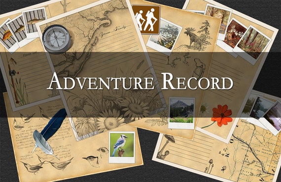 Adventure Record: Printable Crafting Set for Junk Journals | Etsy