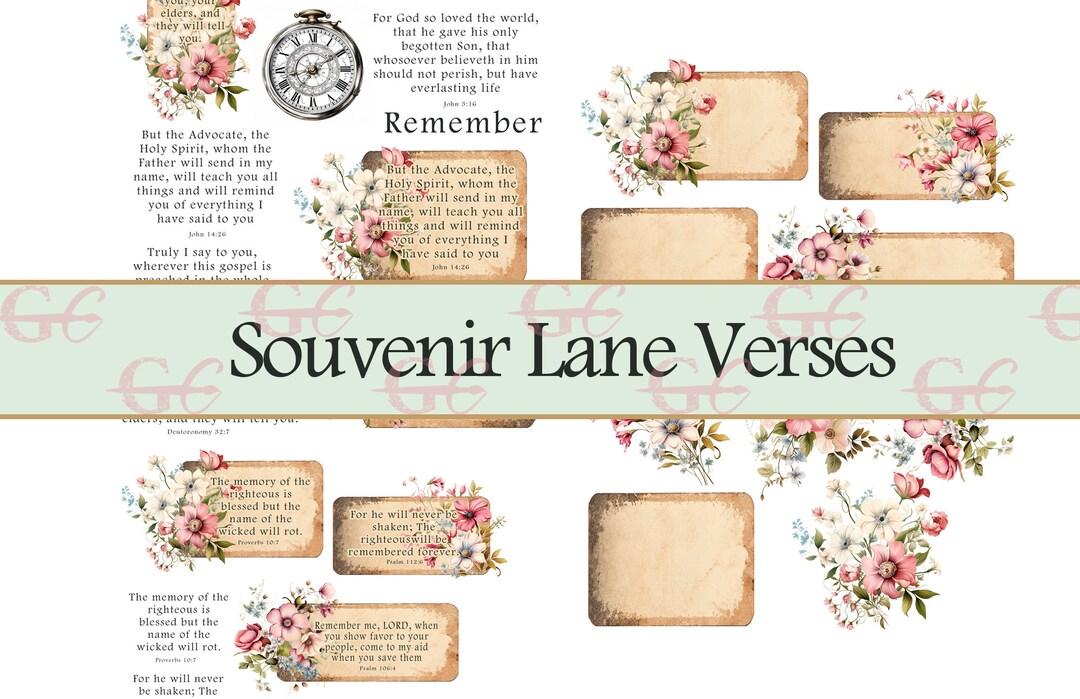Souvenir Lane Verses : Sweet Style, Ephemera, Digital Kit, Memory Bible ...