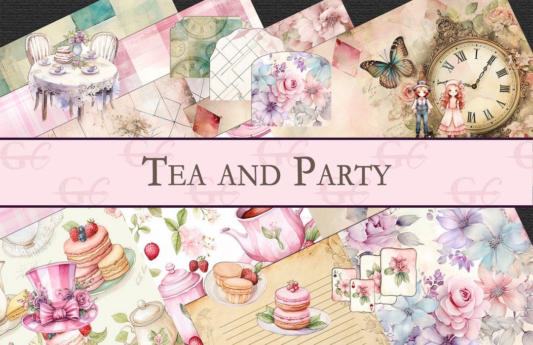 Tea and Party: Cakes, Sweets, Tea Set, Pretty Hats Themed Printable for ...