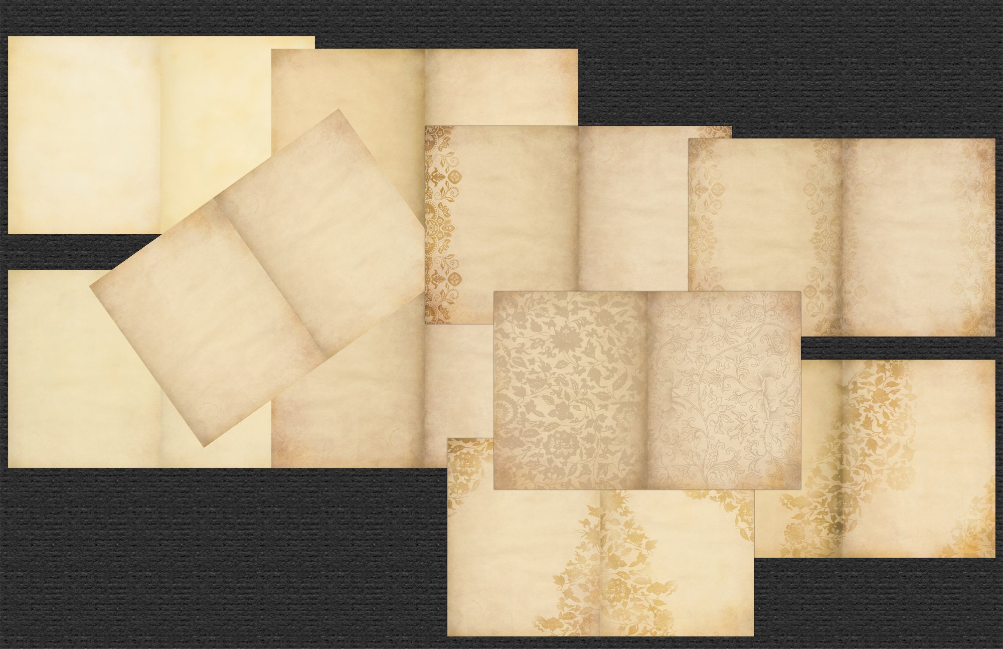 Neutral Beauty: Digital Aged Paper Designs for Junk Journals - Etsy