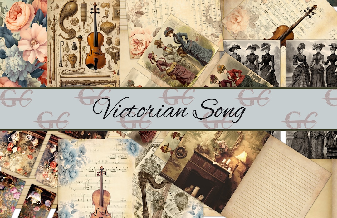 Victorian Song: Digital Victorian Music Themed Design for Junk Journals ...