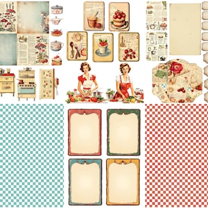 Chez Mama: Cookbook, Vintage Kitchen Ephemera, Digital Kit, Recipe ...