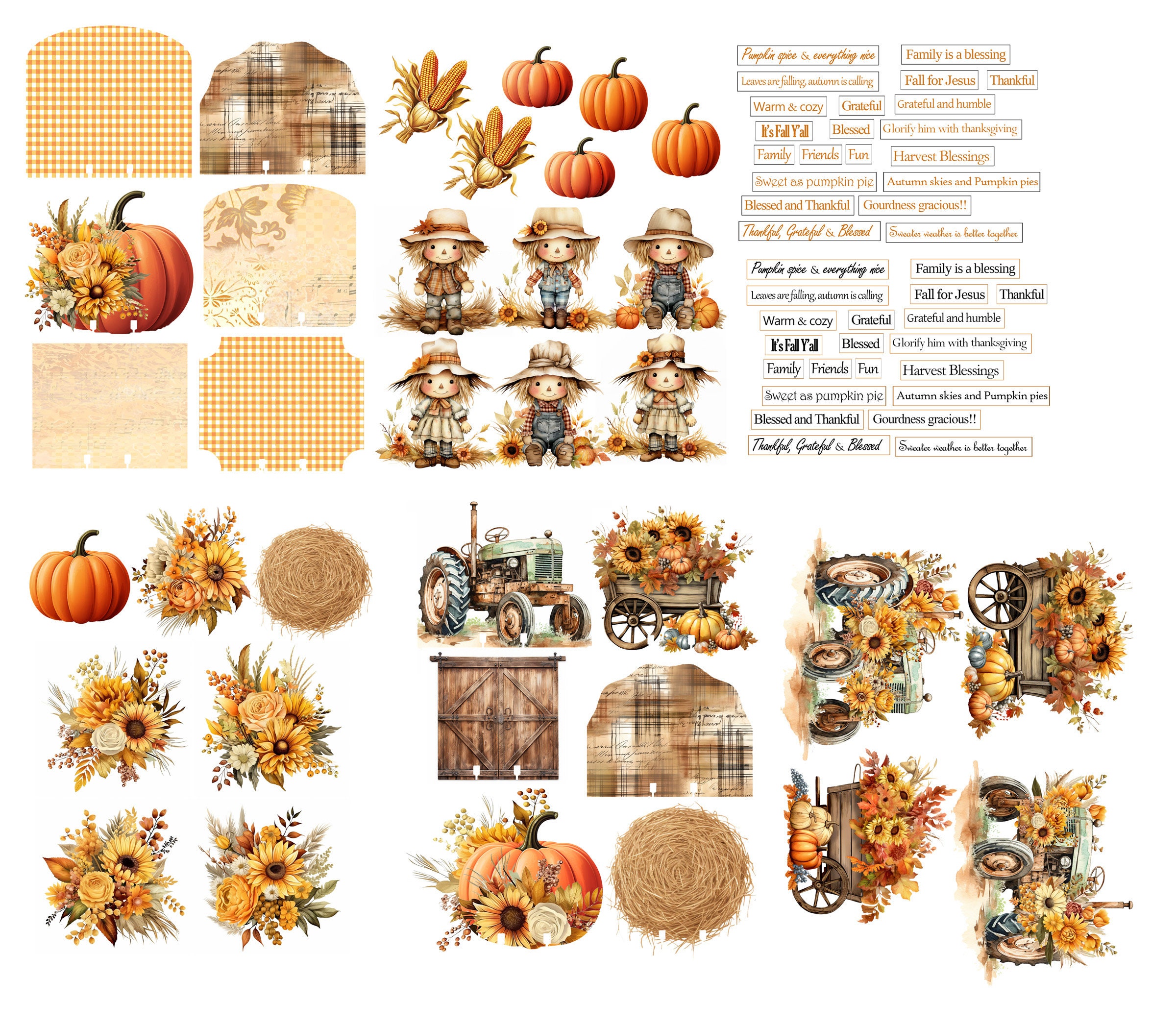 Autumn Stroll : Fall Themed Printable for Scrapbooks, Stationery, Junk ...