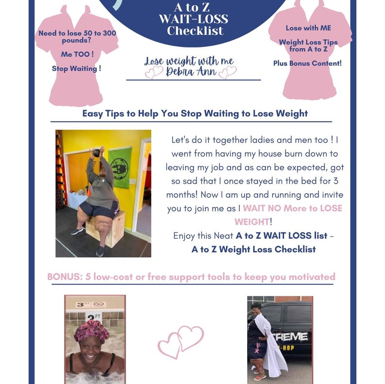 A to Z Weight Loss Check List - Etsy