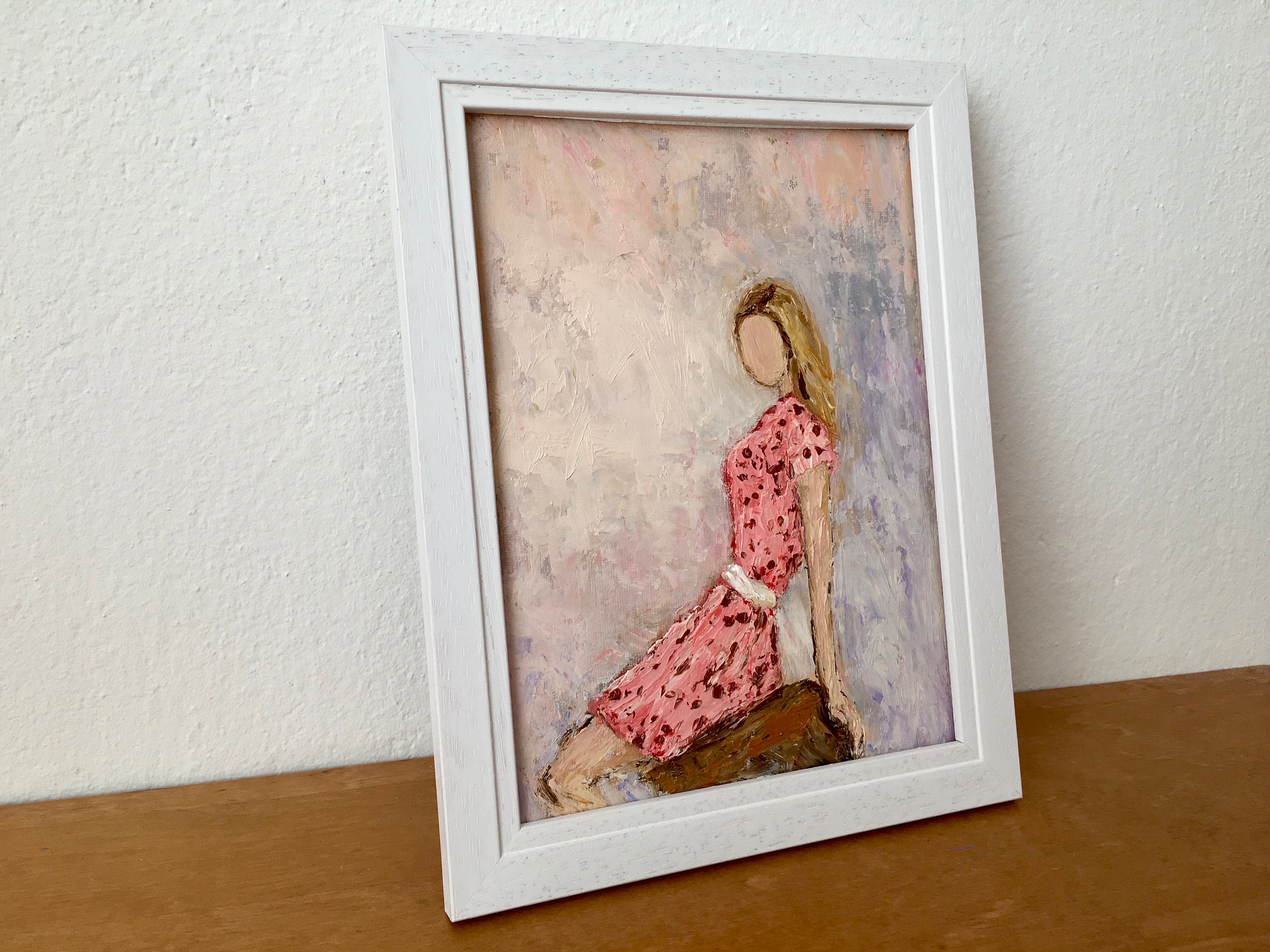 Faceless Woman in Dress Oil Painting on Canvas Board Original - Etsy