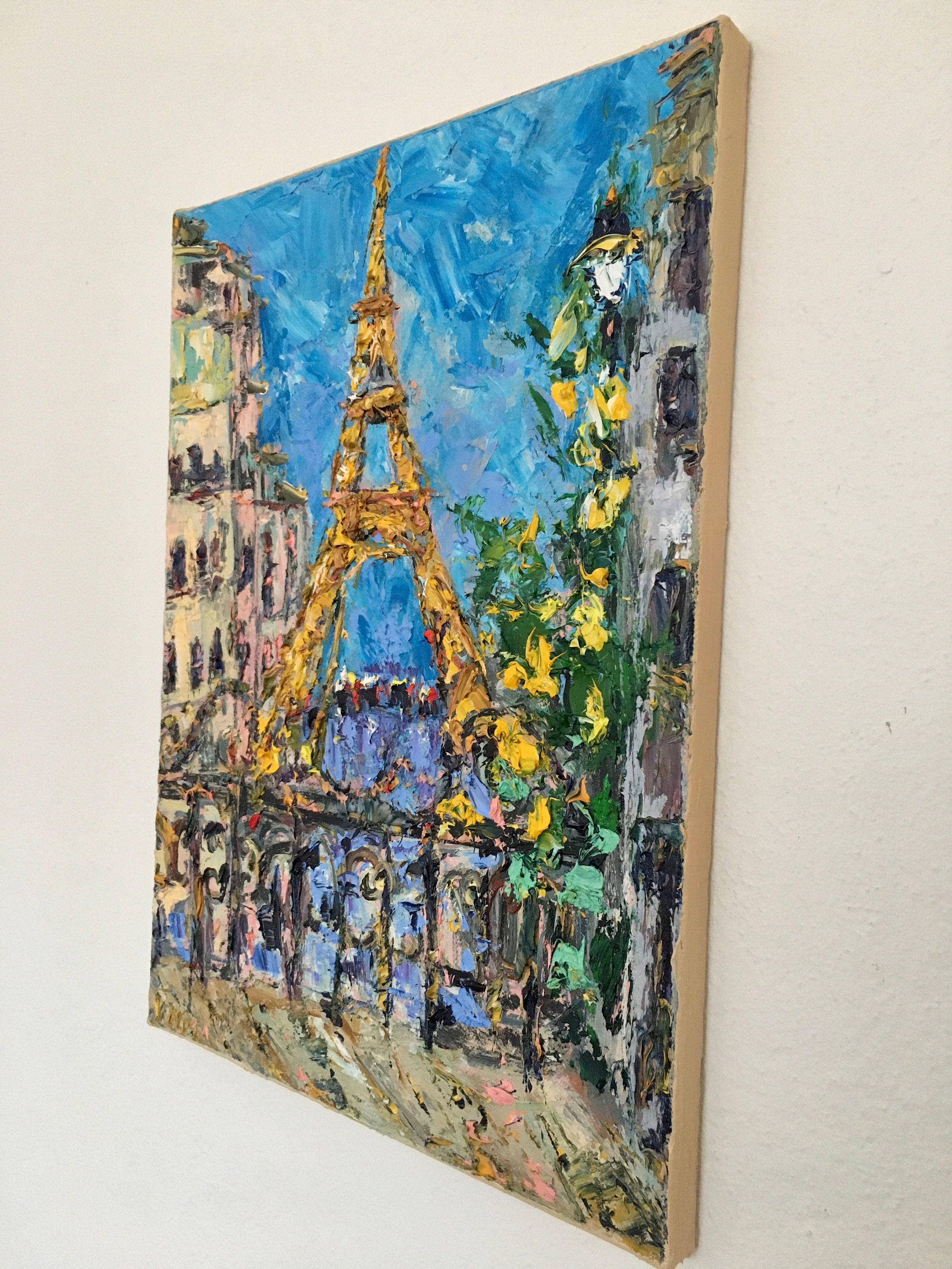 Eiffel Tower Paris Impasto Oil Painting on Canvas Original - Etsy