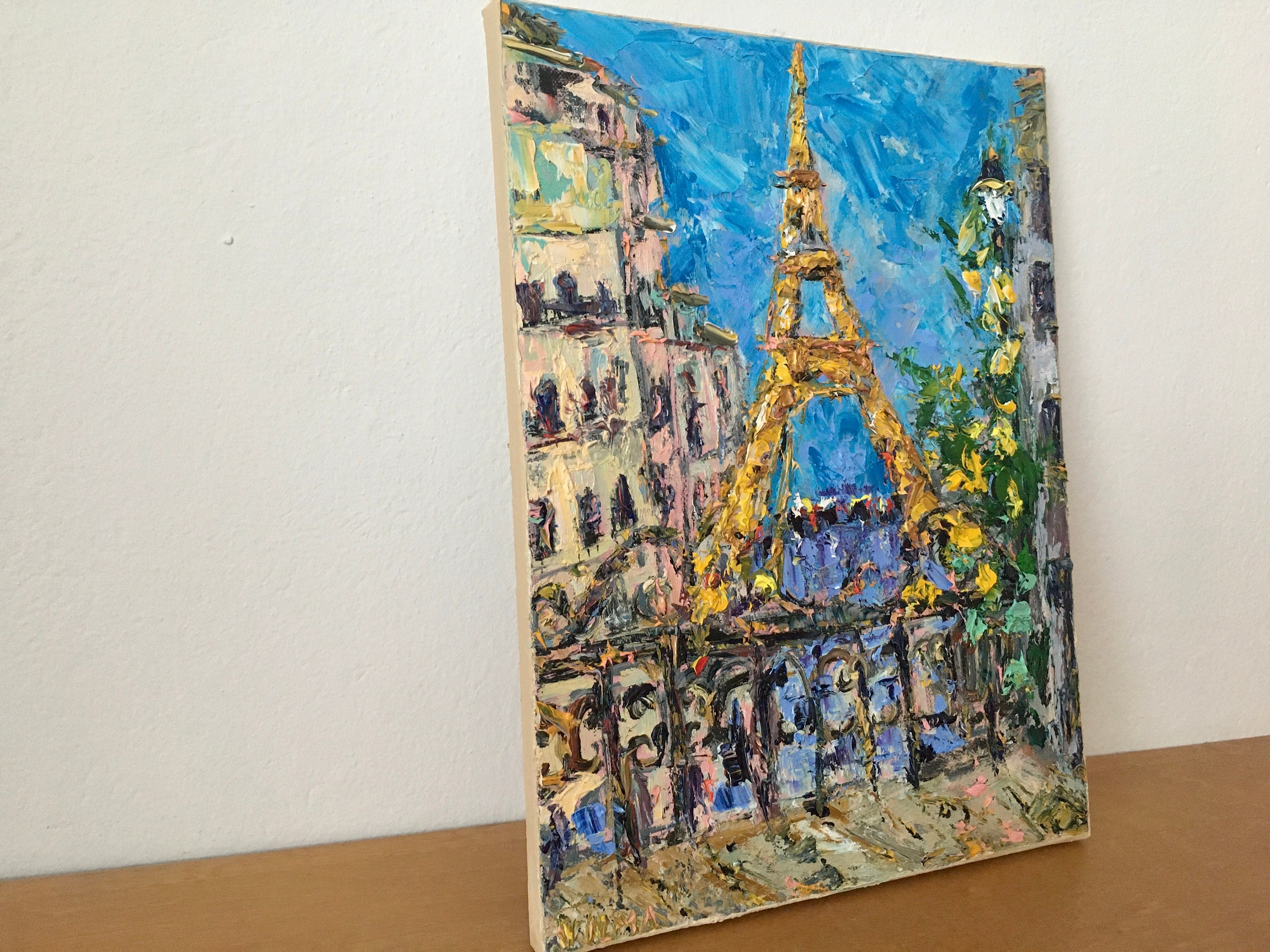 Eiffel Tower Paris Impasto Oil Painting on Canvas Original - Etsy
