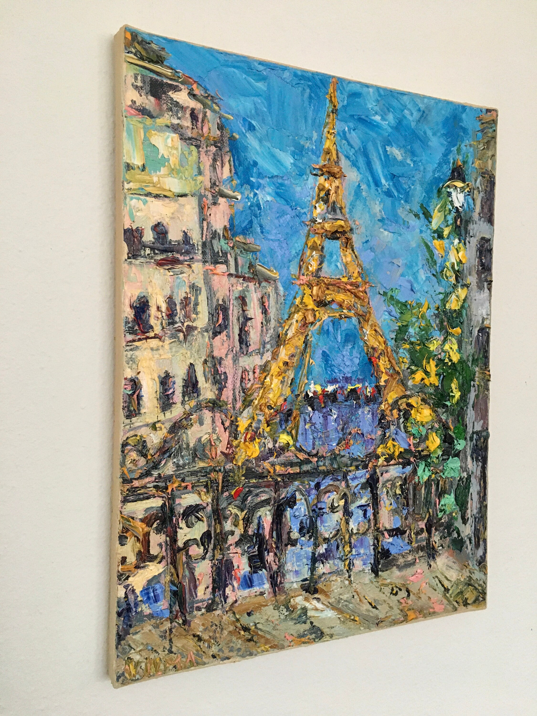 Eiffel Tower Paris Impasto Oil Painting on Canvas Original - Etsy