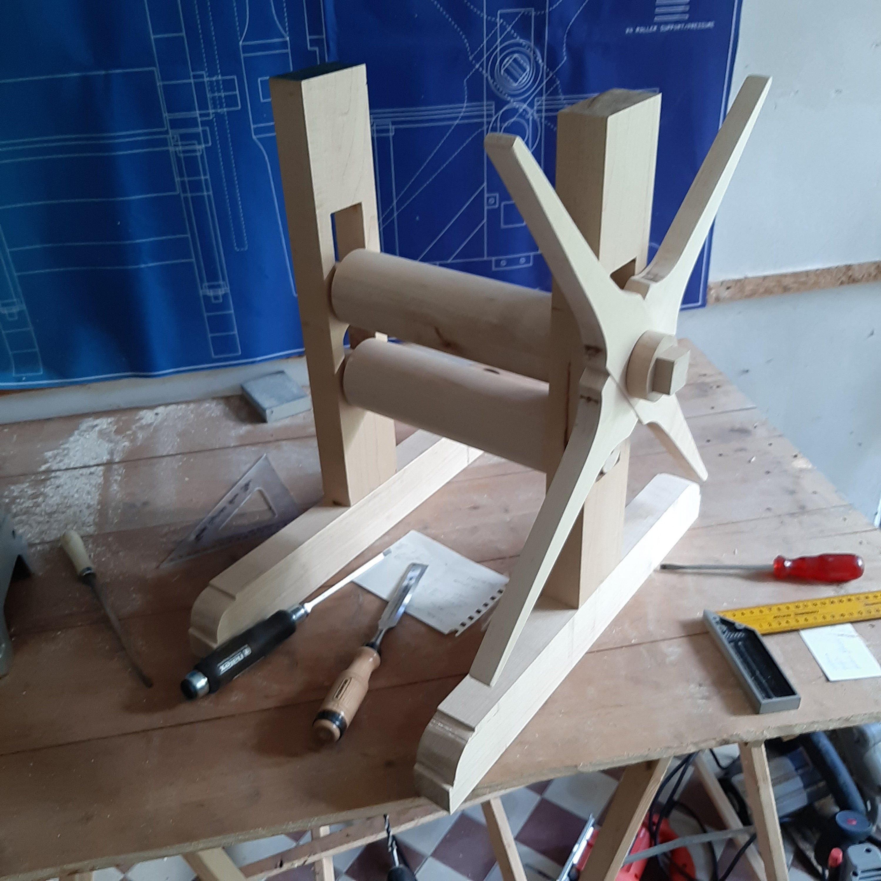 Blueprint for DIY Rembrandt Wooden Press, Tabletop Replica (Download ...