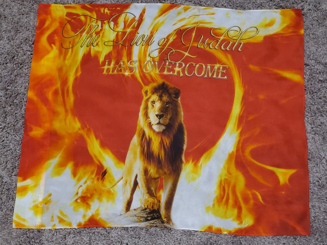 Children's Worship Flag, Lion of Judah, Fire Flag, Worship Banner ...