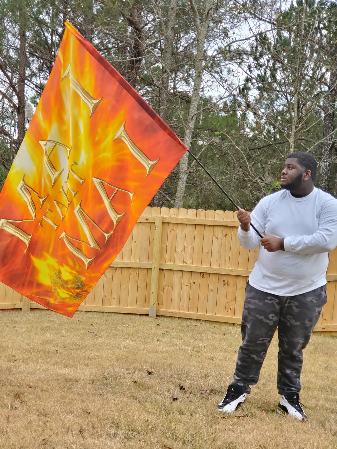 Banner, Fire Flag, Church Banners, Powerful Religious Silk Flag, Fire I ...